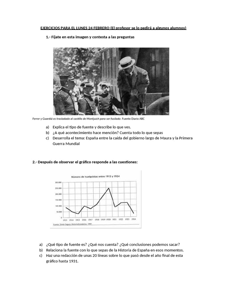 EJERCICIOS PARA EL JUEVES 6 DE FEBRERO | PDF