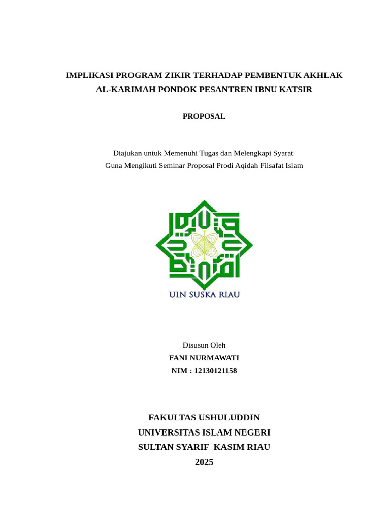 Revisi Proposal Fani Bismillah | PDF