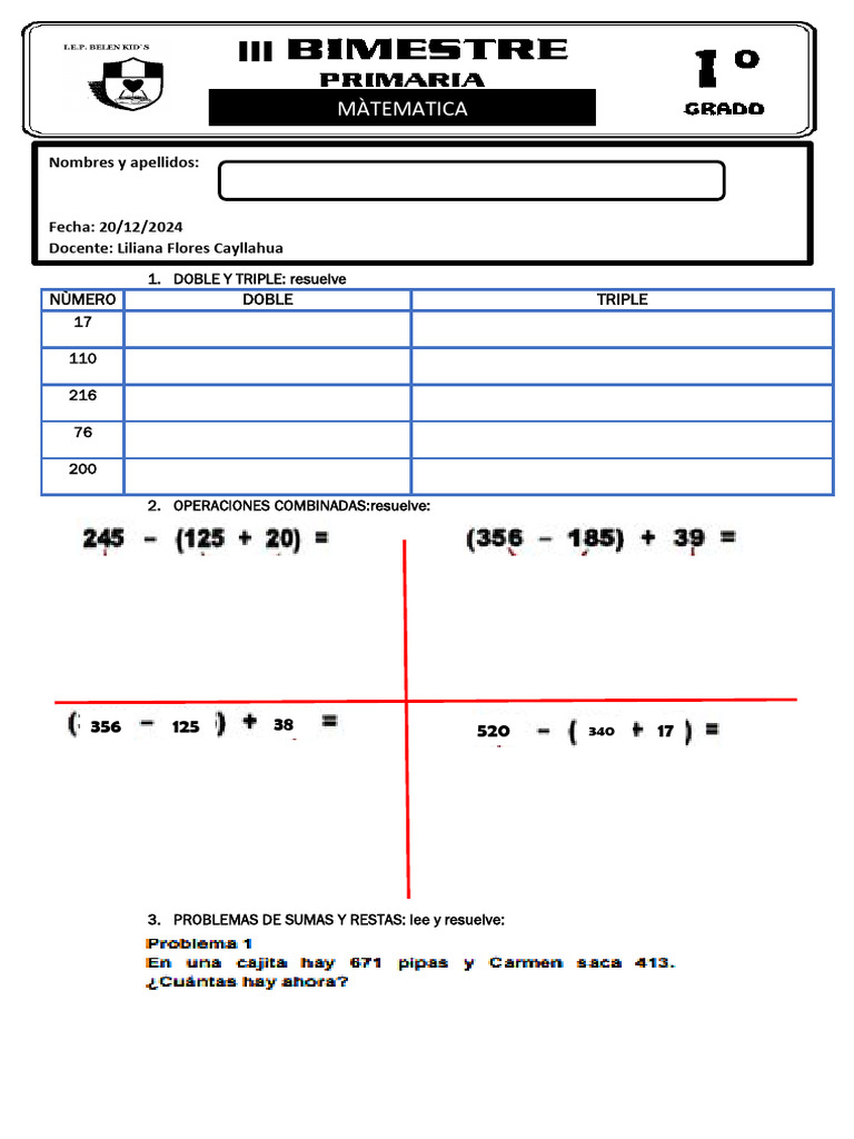 Secuencia Didáctica: Suma y Resta 2° Grado | PDF