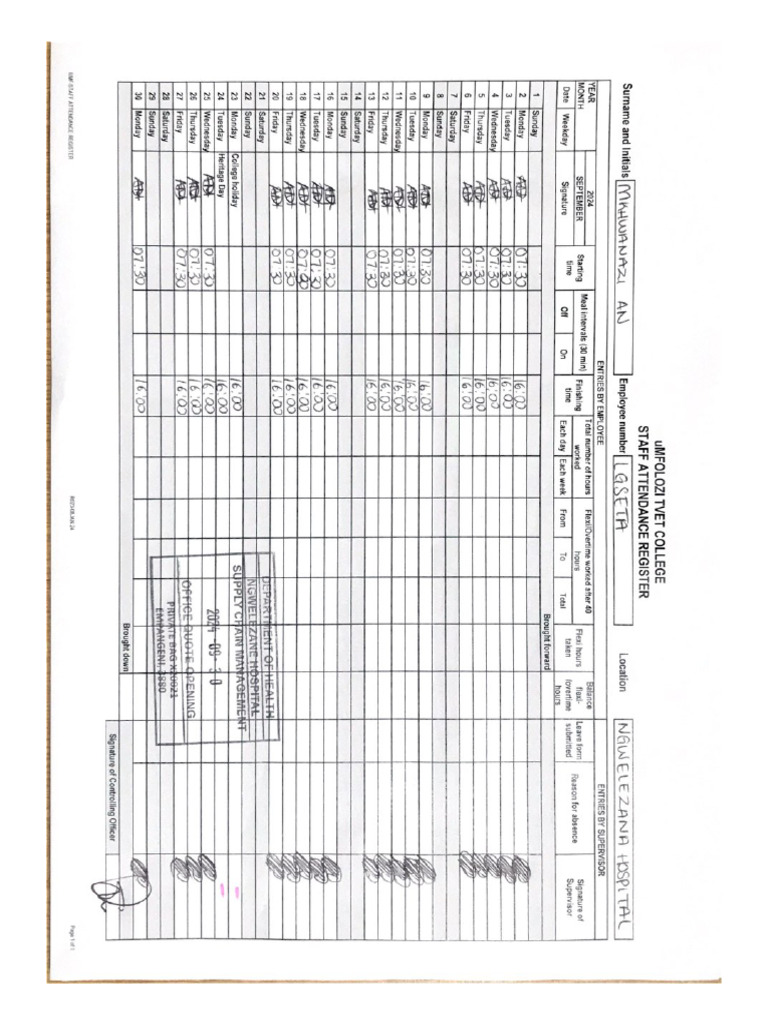 September 2024 Timesheet | PDF