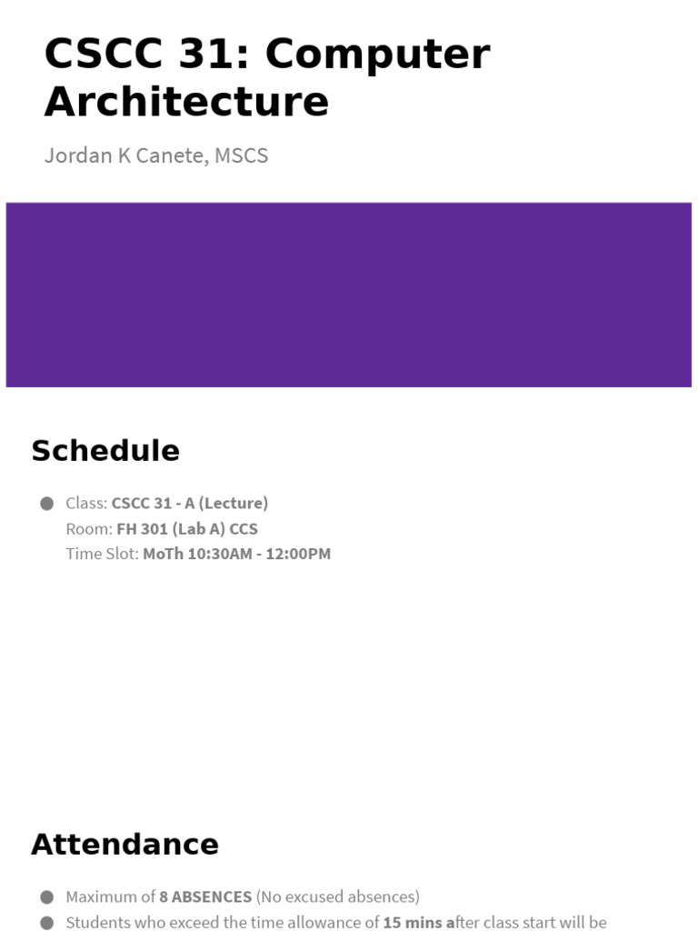 CSCC 31_ Computer Architecture | PDF | Computer Data Storage | Computing