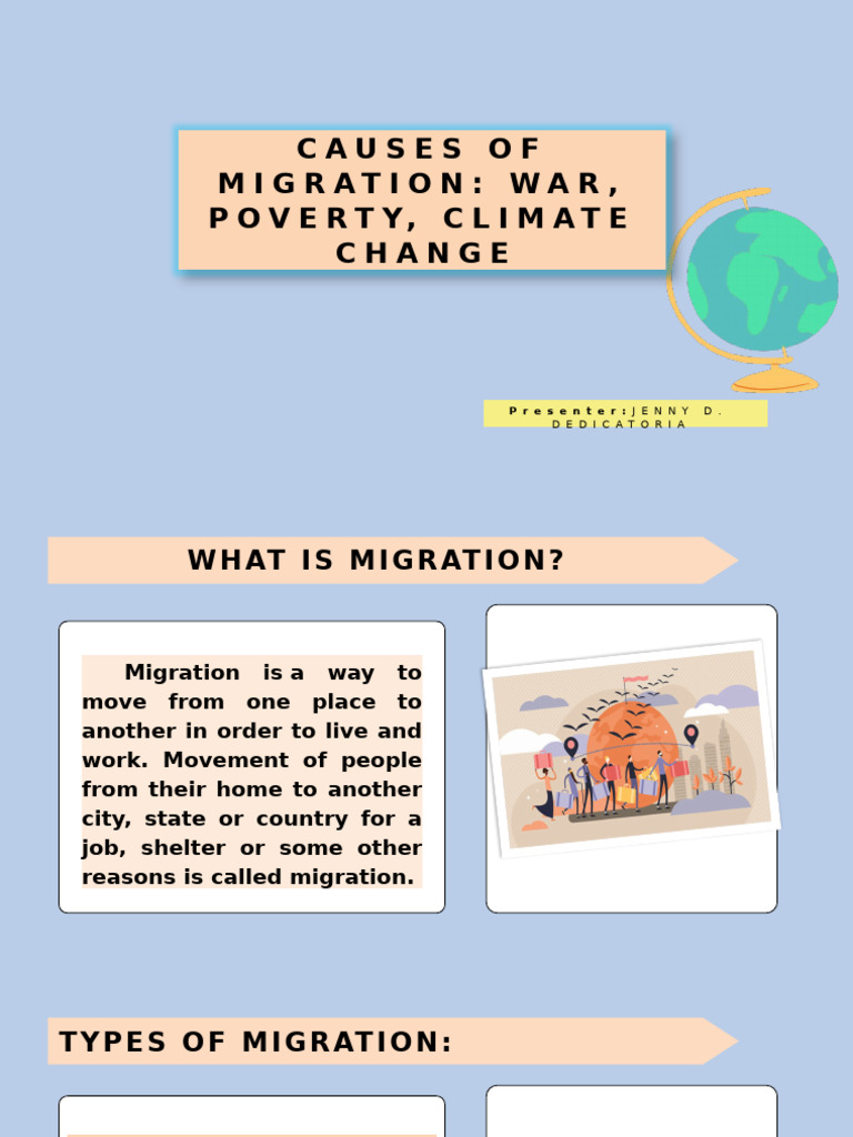 Causes of Migration- War,Poverty,Climate Change | PDF | Human Migration ...