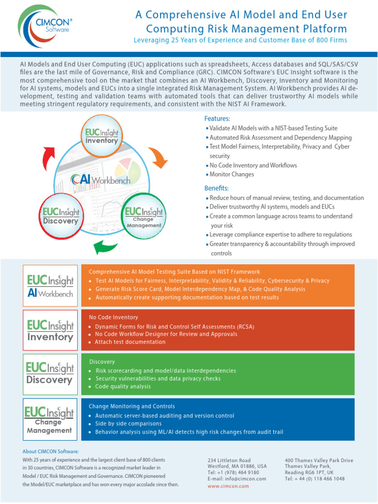 CIMCON AI Models and EUC Risk Management Platform | PDF | Artificial ...