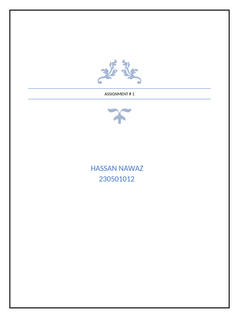 Hassan Nawaz 230501012 Assignment #1 | PDF | Fluid Mechanics | Fluid Dynamics