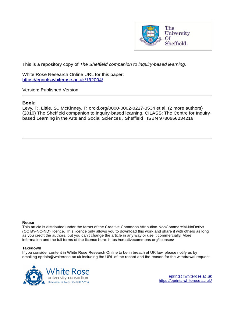 Sheffield IBL Companion | PDF | Knowledge | Interdisciplinarity