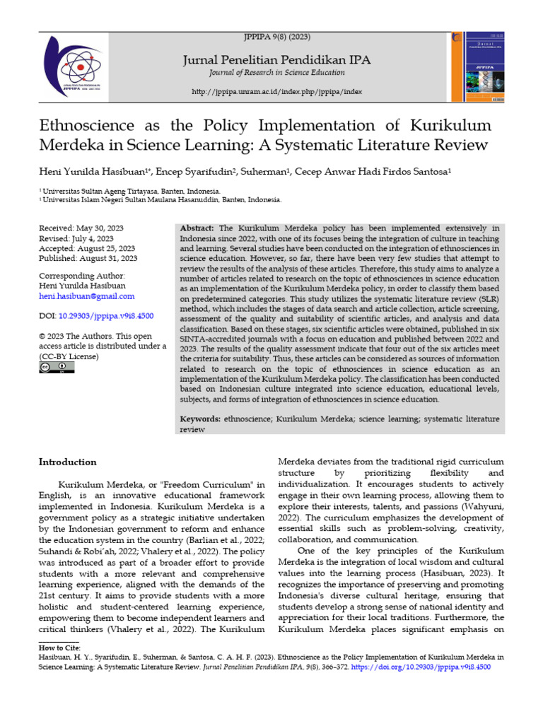 Ethnoscience As The Policy Implementatio | PDF | Science | Data