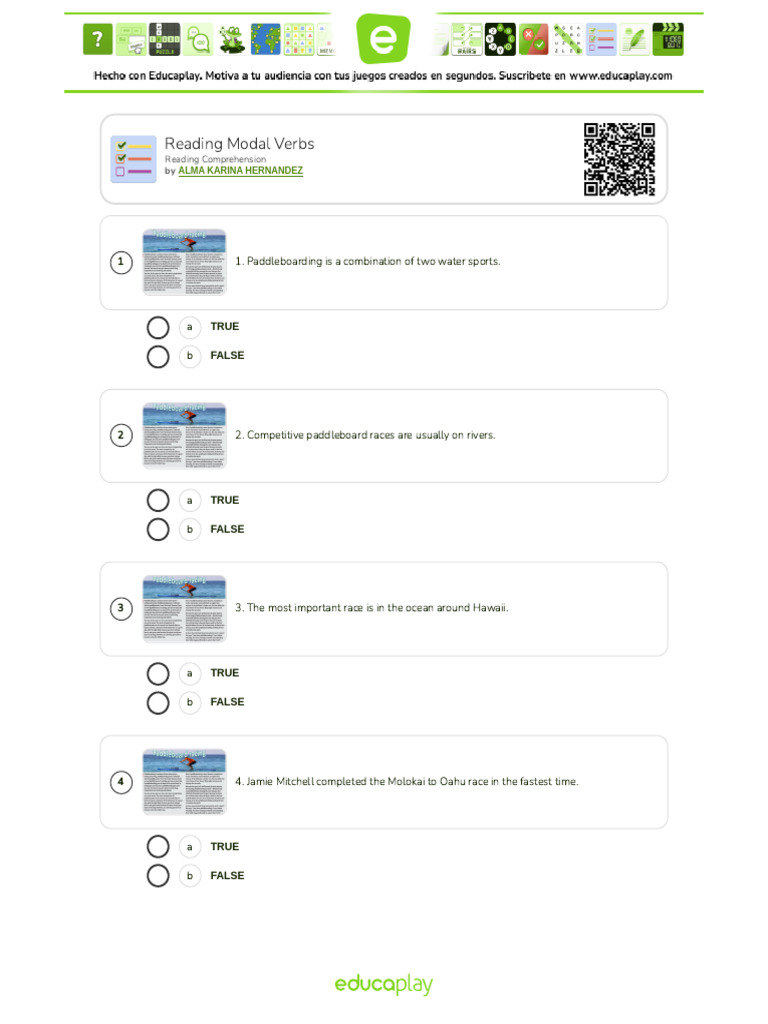 Reading Modal Verbs Comprehension Quiz | PDF