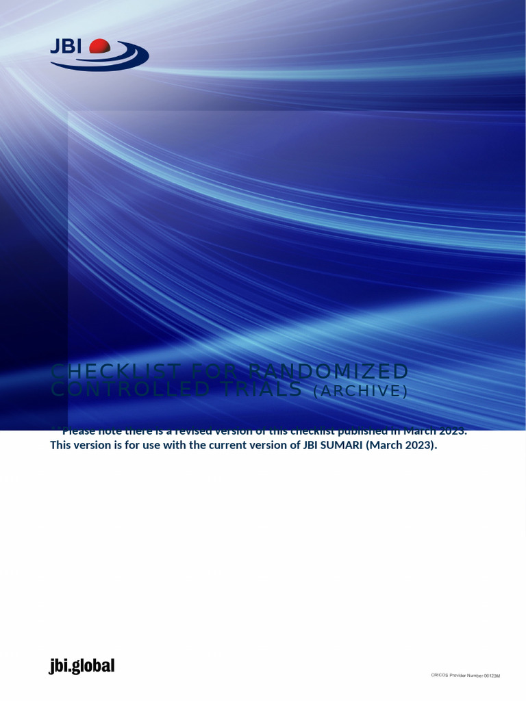 Filled JBI Checklist For NSTE ACS RCT | PDF | Randomized Controlled ...