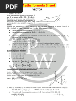 Vectors - Formula Sheet - 12th Hacker - CBSE 2025 | PDF | Euclidean Vector | Mathematical Physics