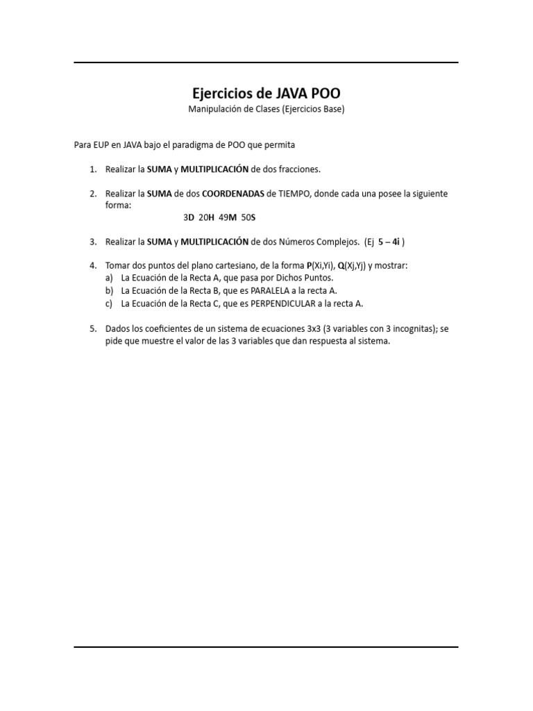 Ejercicios de JAVA POO | PDF