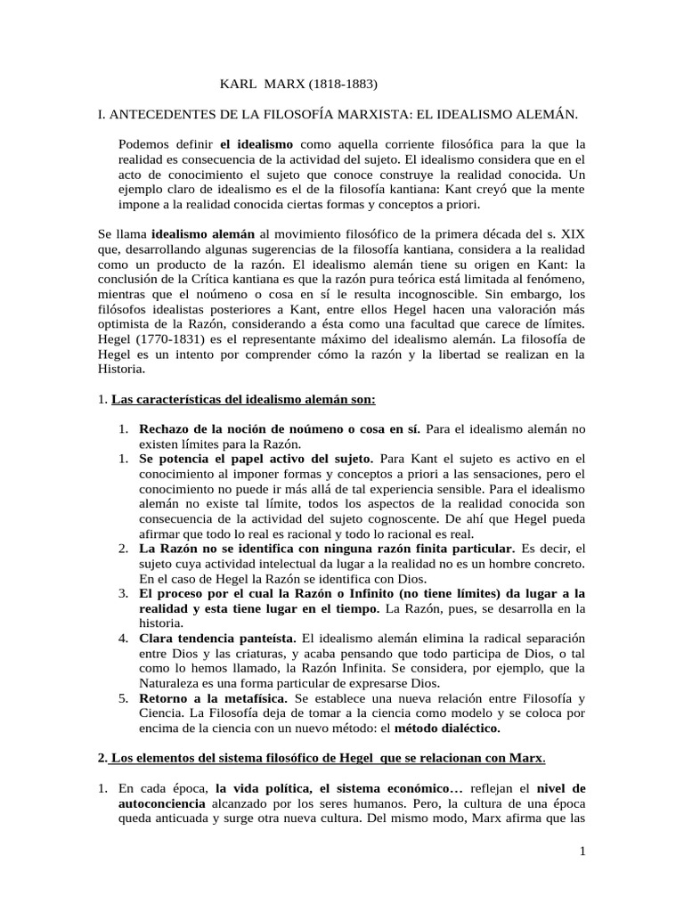Karl Marx | PDF | Dialéctico | La teoría de la alienación de Marx