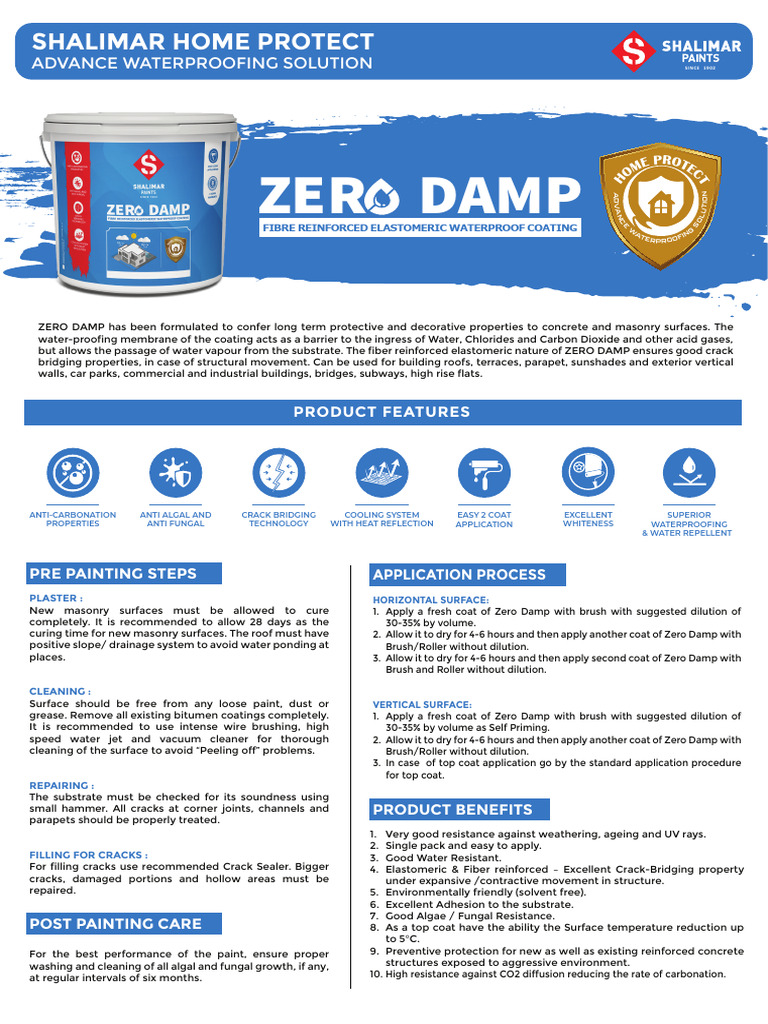 Zero - Damp - PDS-011120221 Waterproof | PDF | Coating | Paint