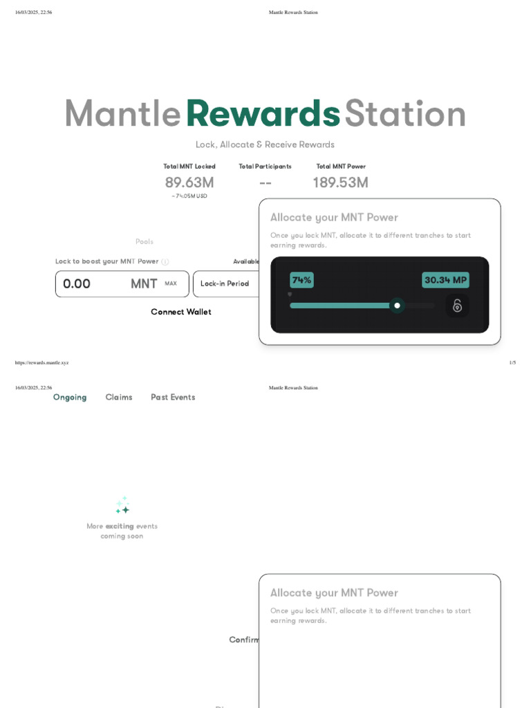 Mantle Rewards Station | PDF