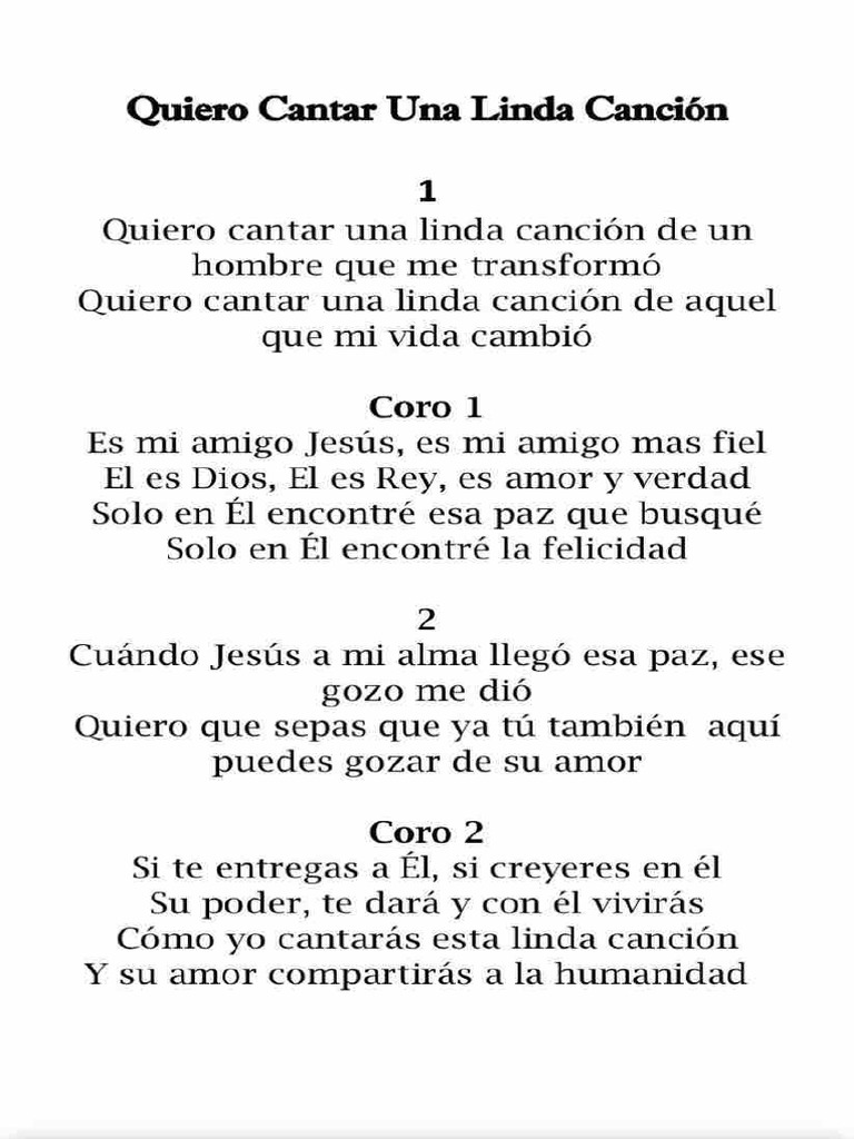 Quiero Cantar Una Linda Canción | PDF