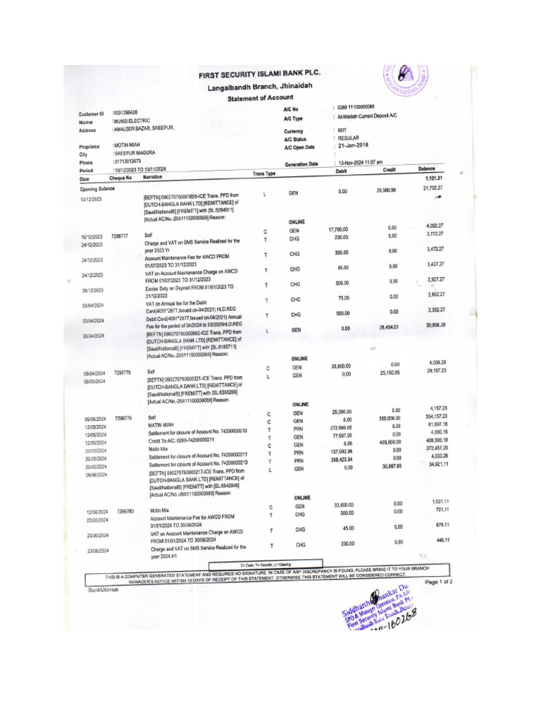 Bank Statement1 | PDF