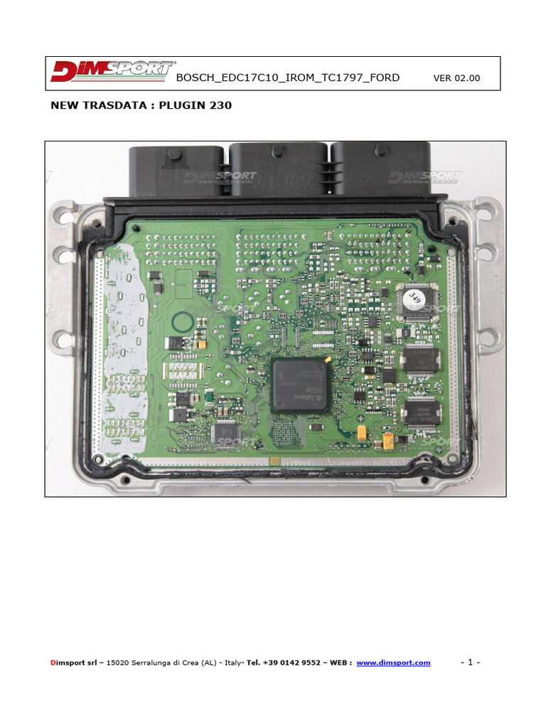 Bosch Edc17c10 Irom TC1797 Ford 1033 1 | PDF