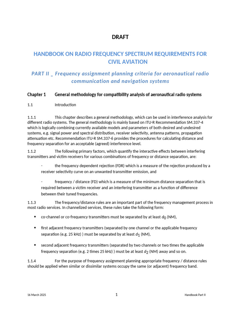 Handbook On Radio Frequency Spectrum Requirements For Civil Aviation ...