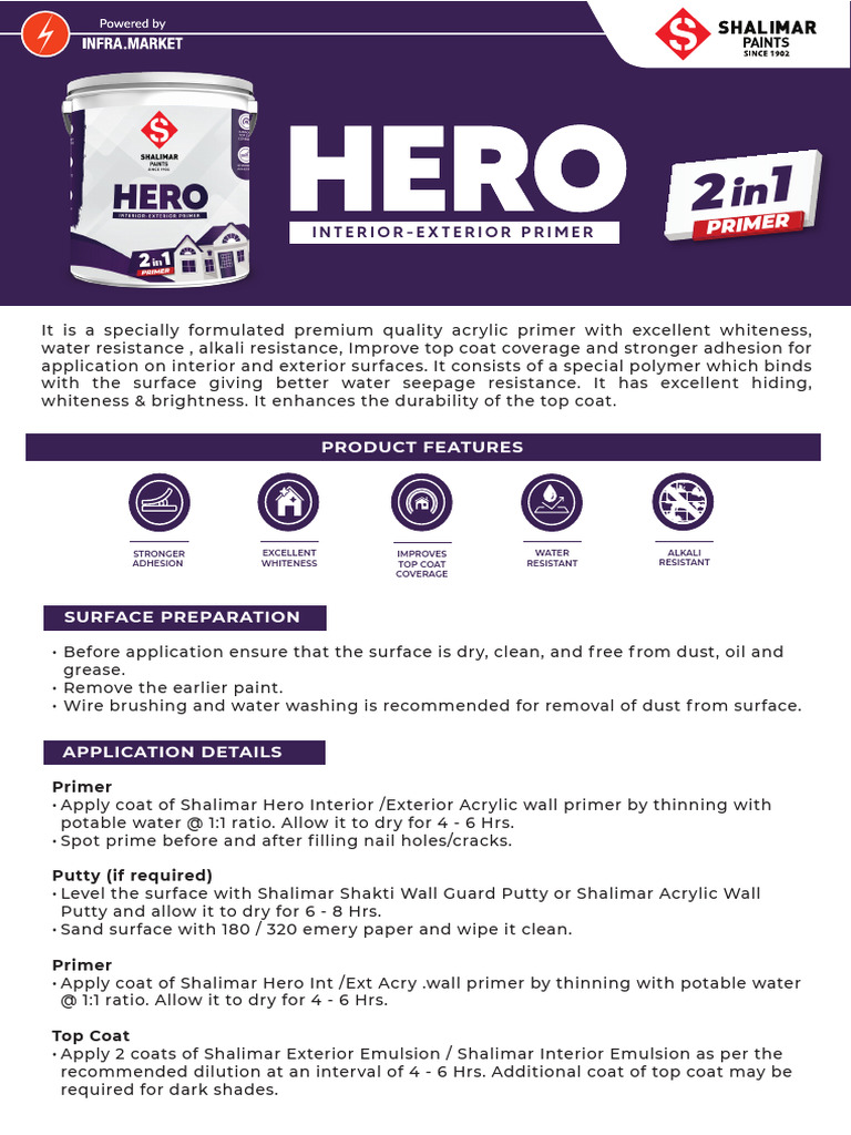 HERO 2-In-1 Primer PDS | PDF | Acrylic Paint | Paint