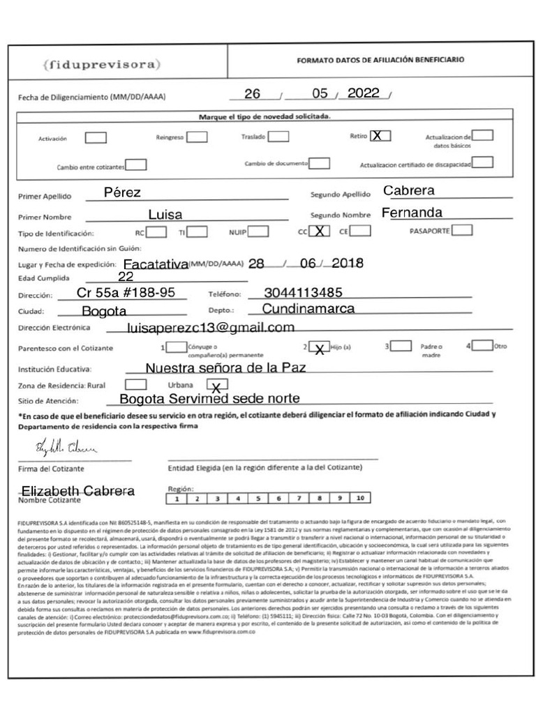 Solicitud de Retiro Eps | PDF