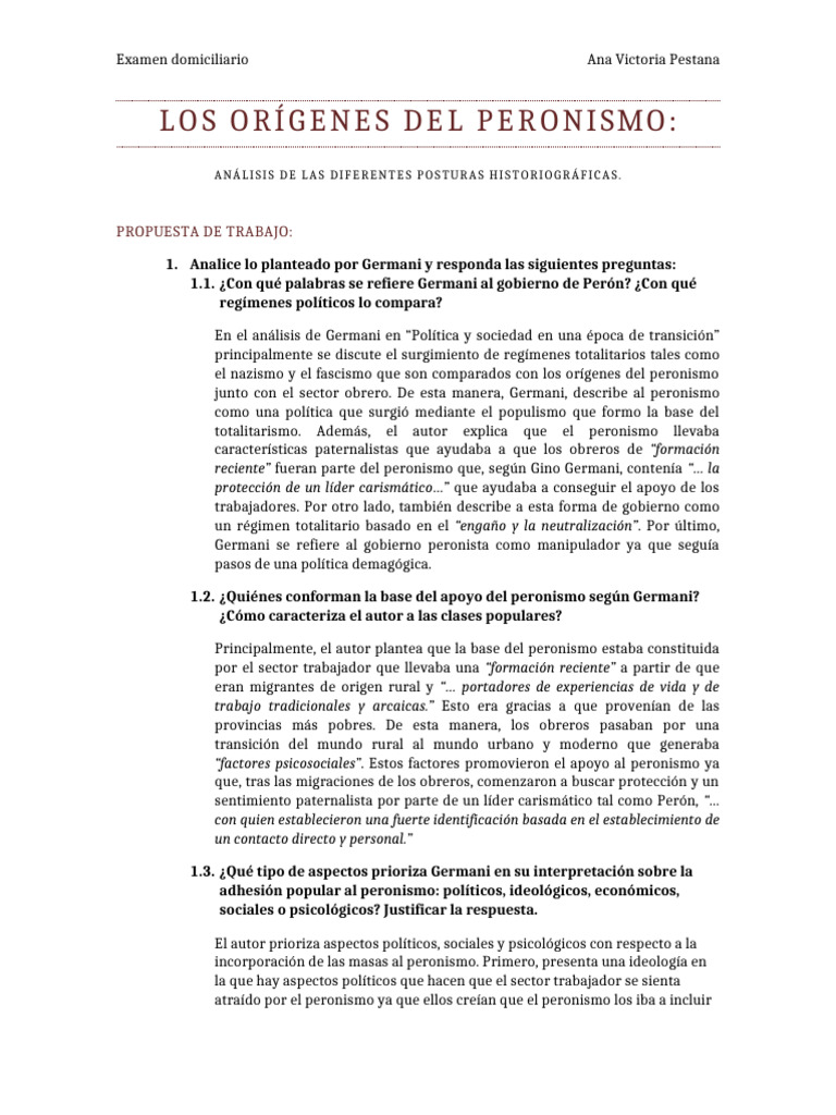 Origenes Del Peronismo 1 | PDF | Totalitarismo | Ideologías