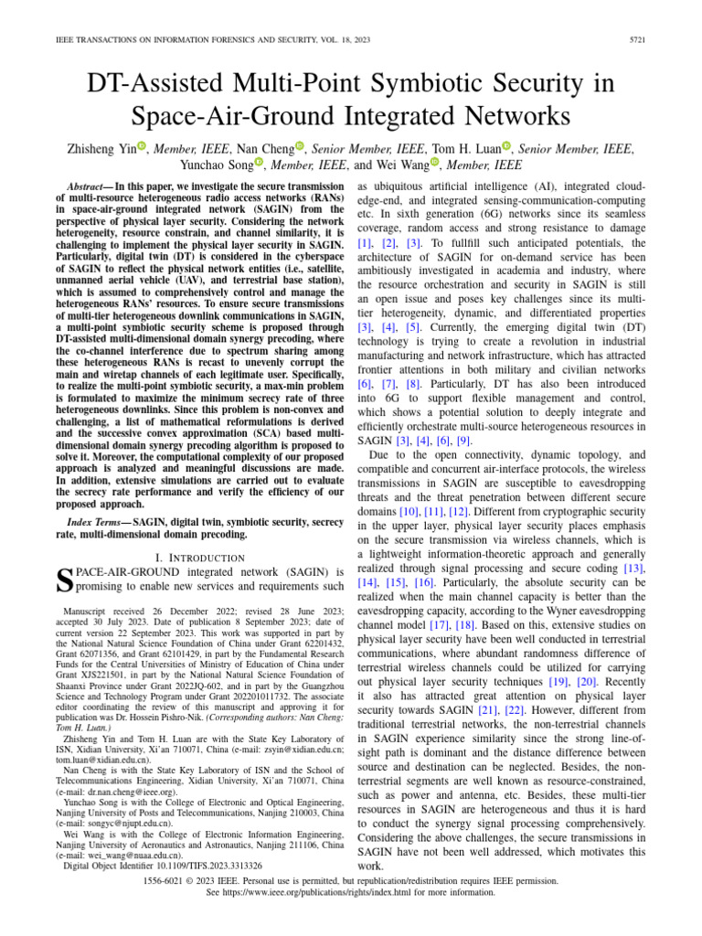 DT-Assisted Multi-Point Symbiotic Security in Space-Air-Ground ...