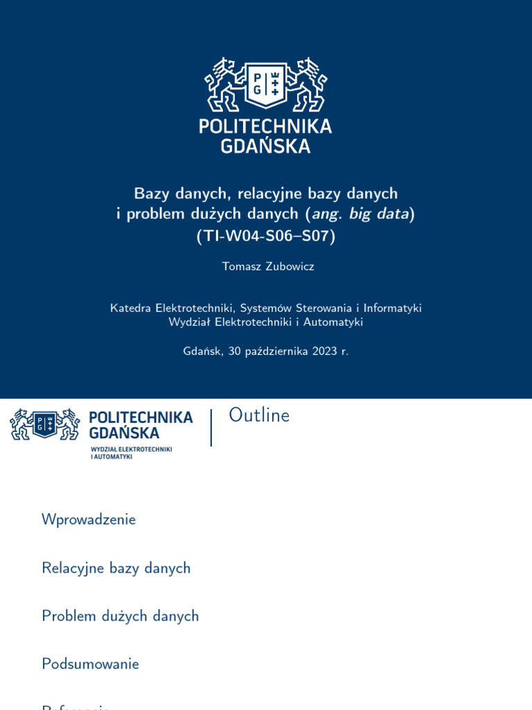 TI W04 S06-S07 Relational Databases SQL and Big Data | PDF
