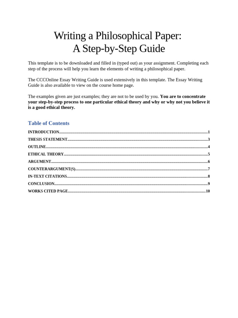Writing a Philosophical Paper Guide | PDF | Corporate Social ...