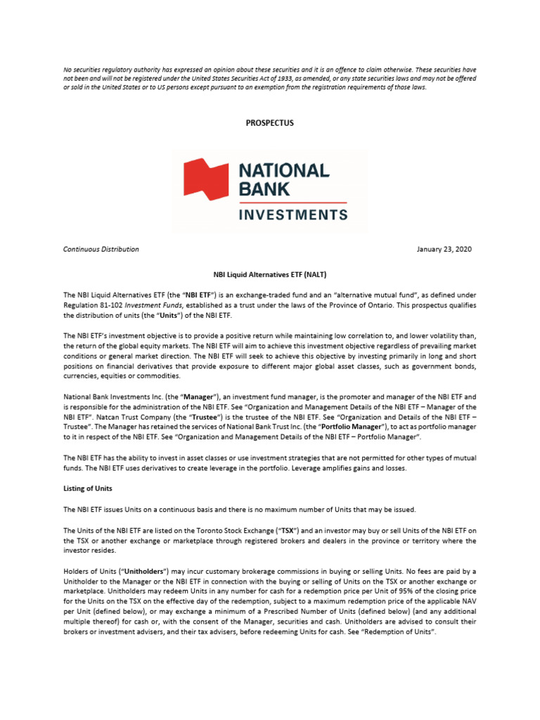 prospectus-etf-nalt-2020-01 | PDF | Exchange Traded Fund | Derivative ...