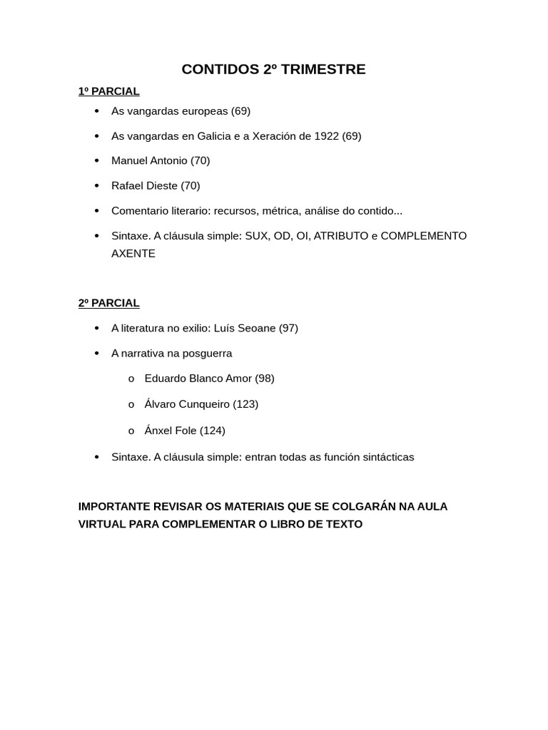 CONTIDOS 2%C2%BA TRIMESTRE | PDF