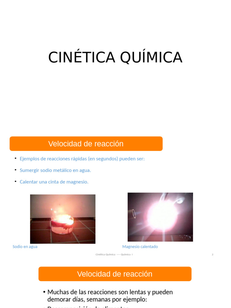 CINÉTICA QUÍMICA Quimica I | PDF | Reacciones químicas | Cinética química