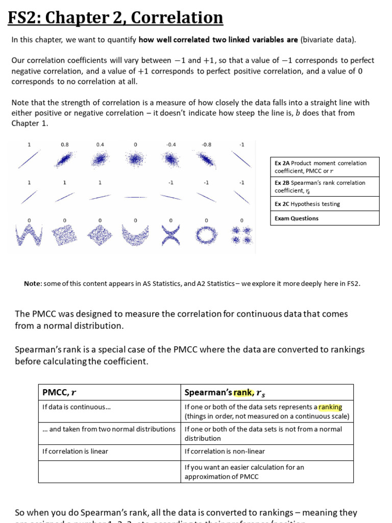 Spearman's Rank Correlation Explained | PDF | Spearman's Rank ...