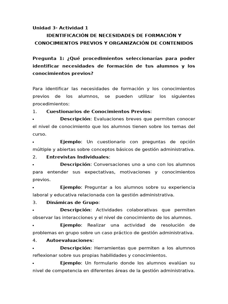 Unidad 3-1 | PDF | Cuestionario | Plan de estudios