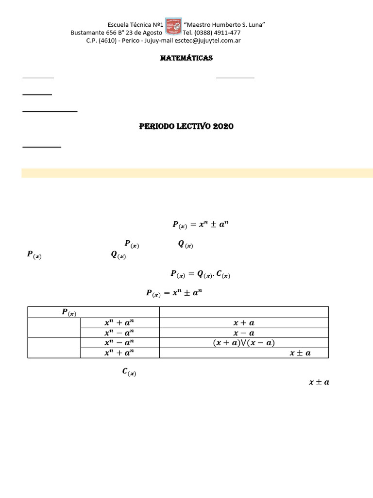 6to Caso de Factoreo y Combinación | PDF | Factorización | Análisis numérico