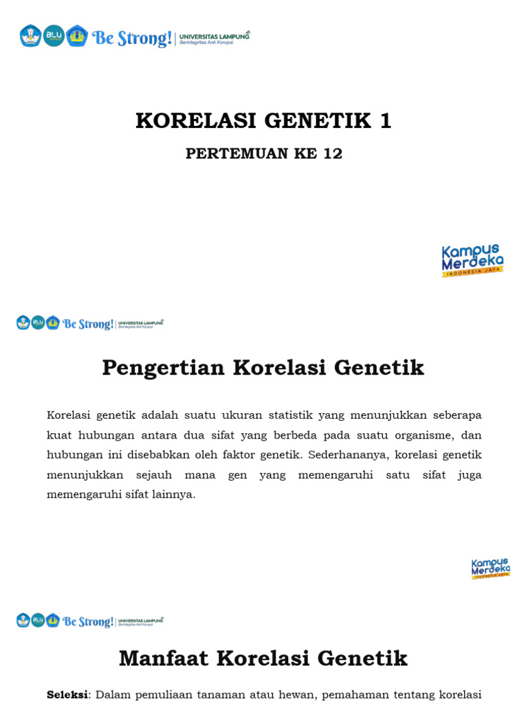 Manfaat dan Contoh Korelasi Genetik | PDF