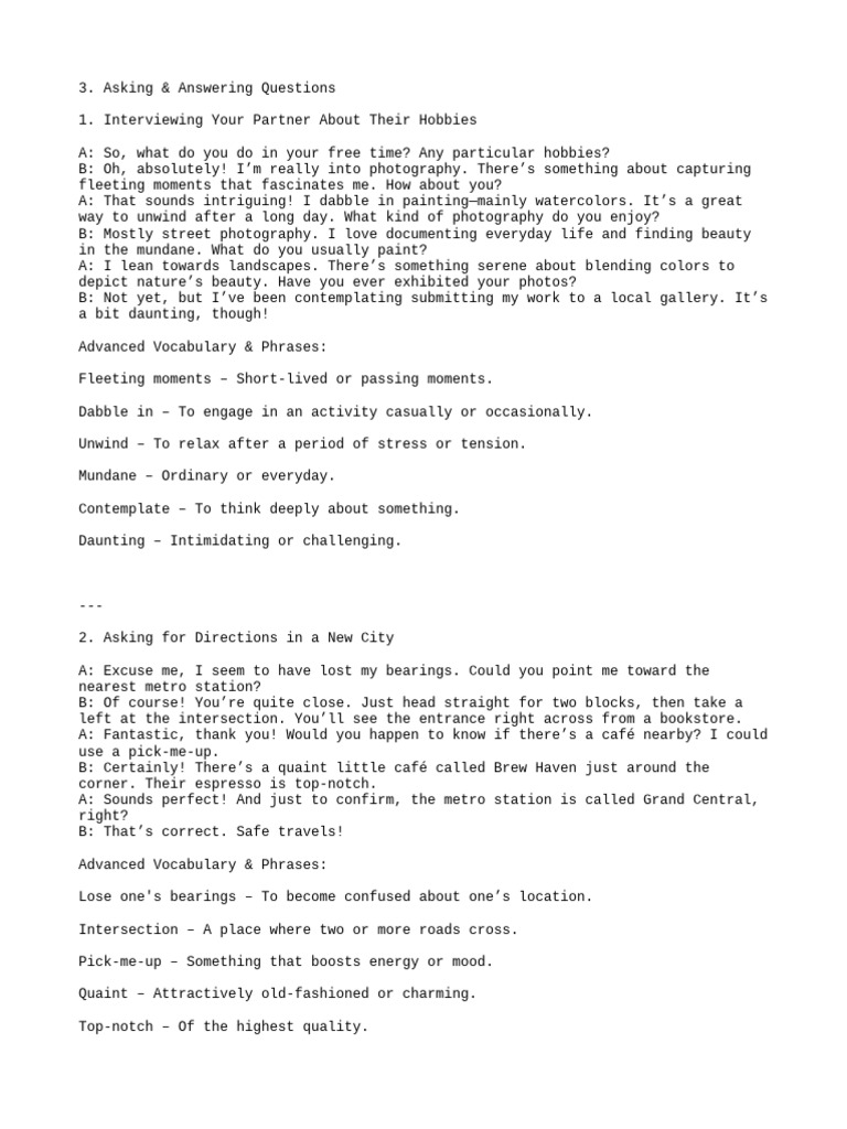 03. Asking Answering Questions | PDF