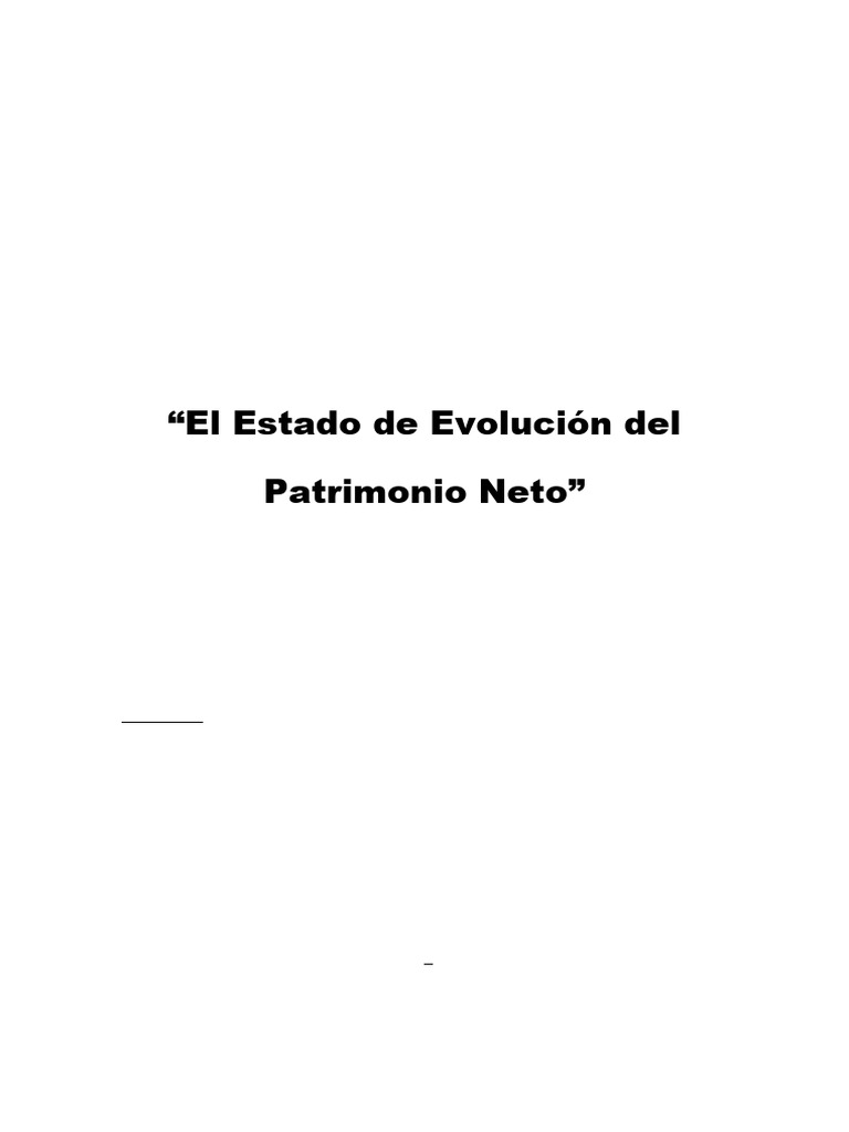 El Estado de Evolucion del Patrimonio Neto | PDF | Valor neto | Contabilidad