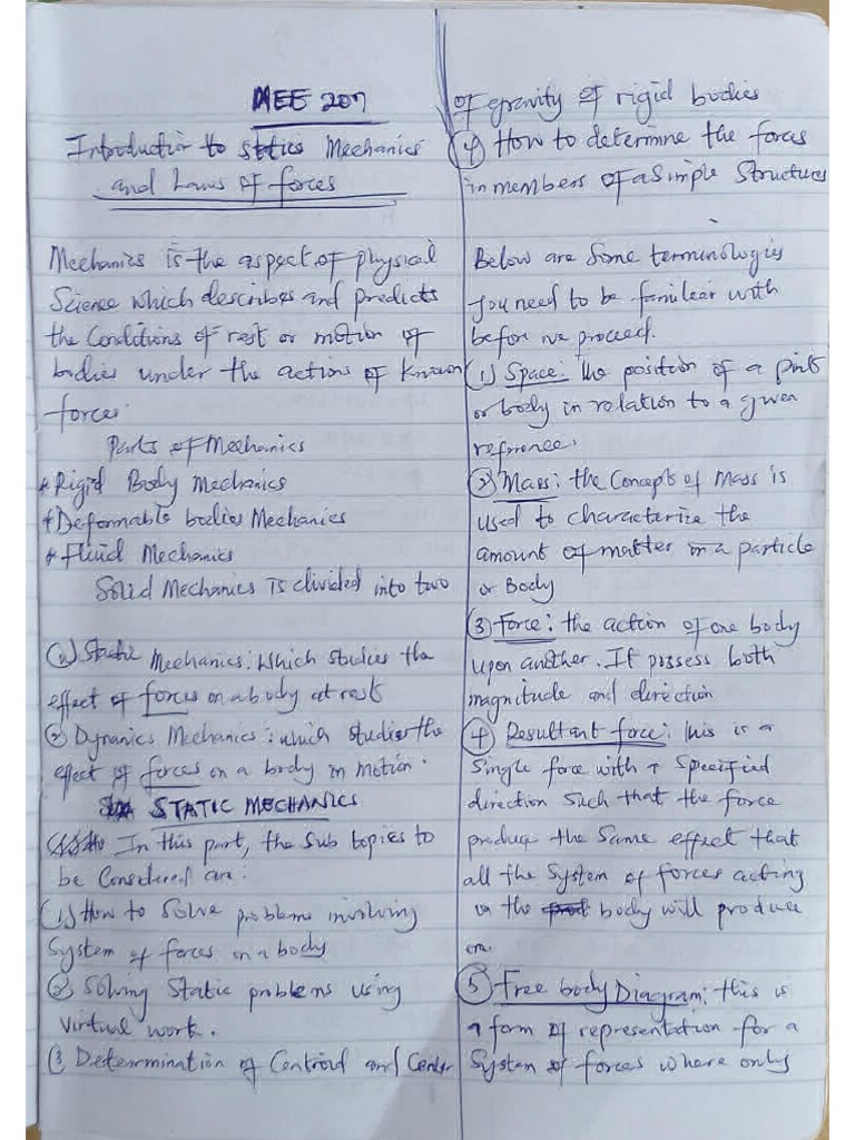 Mee 207 Note and Past Questions Solution by Army | PDF
