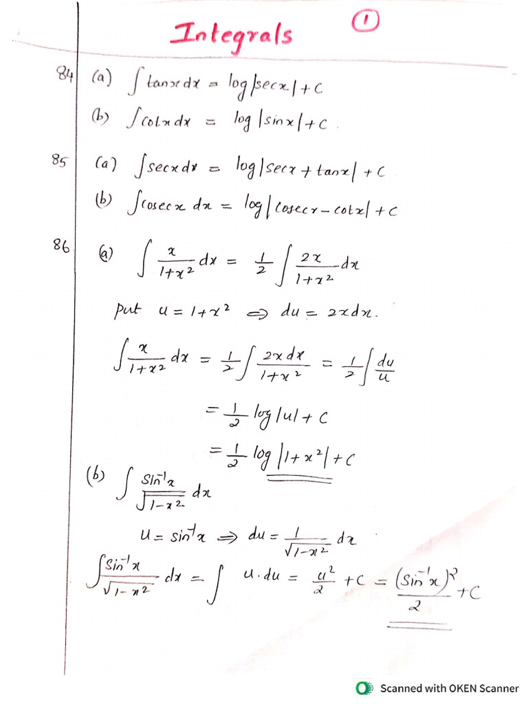 Integrals | PDF