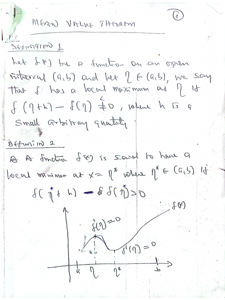 Rolle's Theorem and MVT | PDF