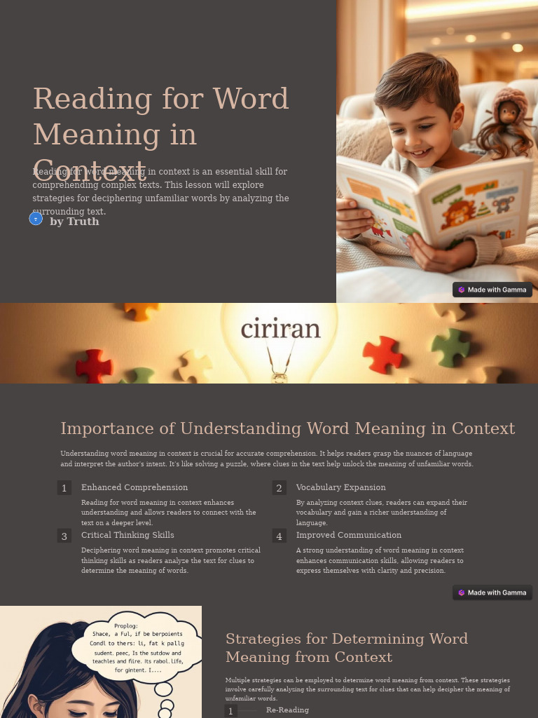 31 Reading For Word Meaning in Context17310779109 | PDF | Semantics ...
