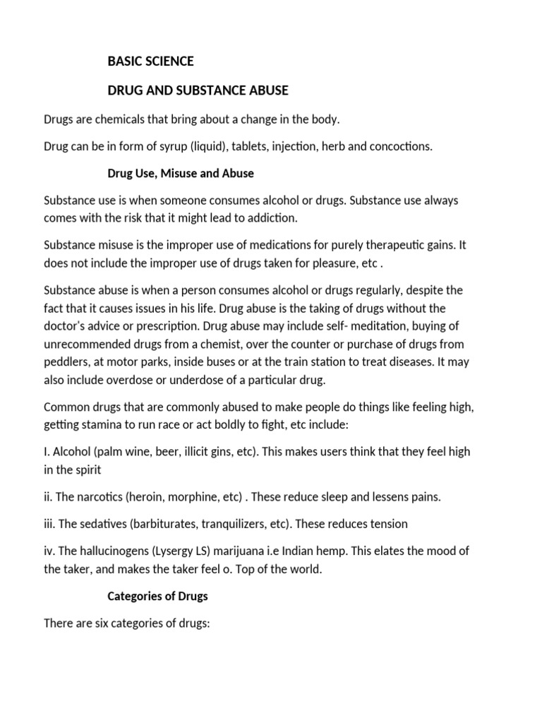 33-Drug-Abuse BASIC SCIENCE | PDF | Drugs | Substance Abuse