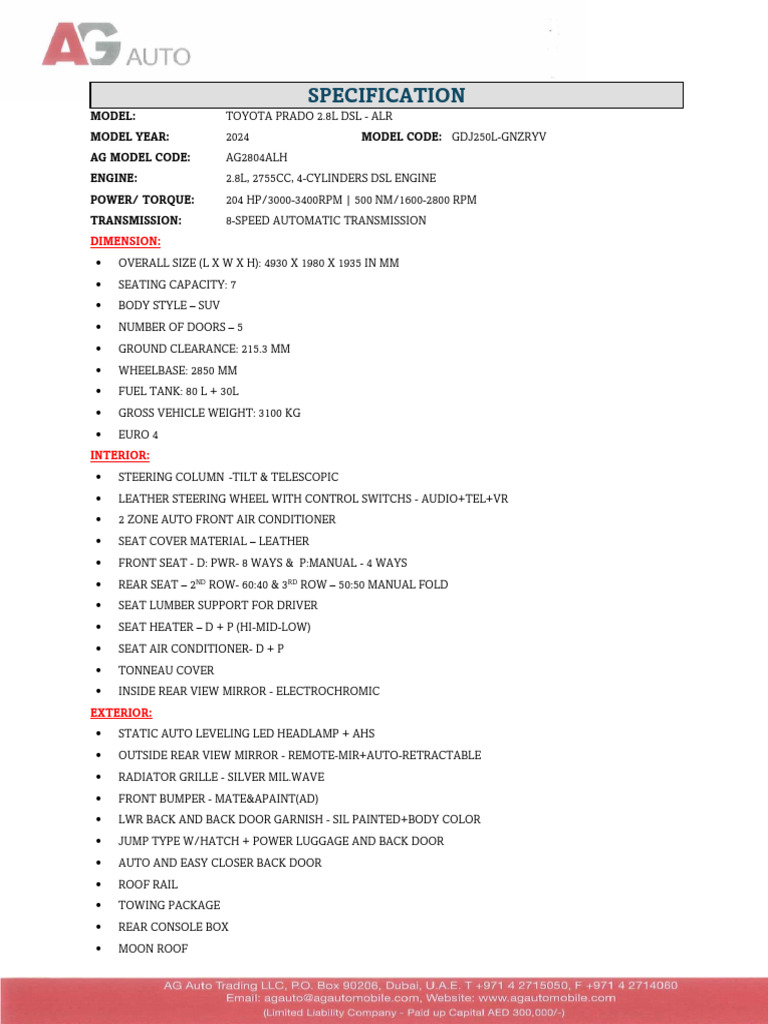 Toyota Prado 2024 Maintenance Guide | PDF