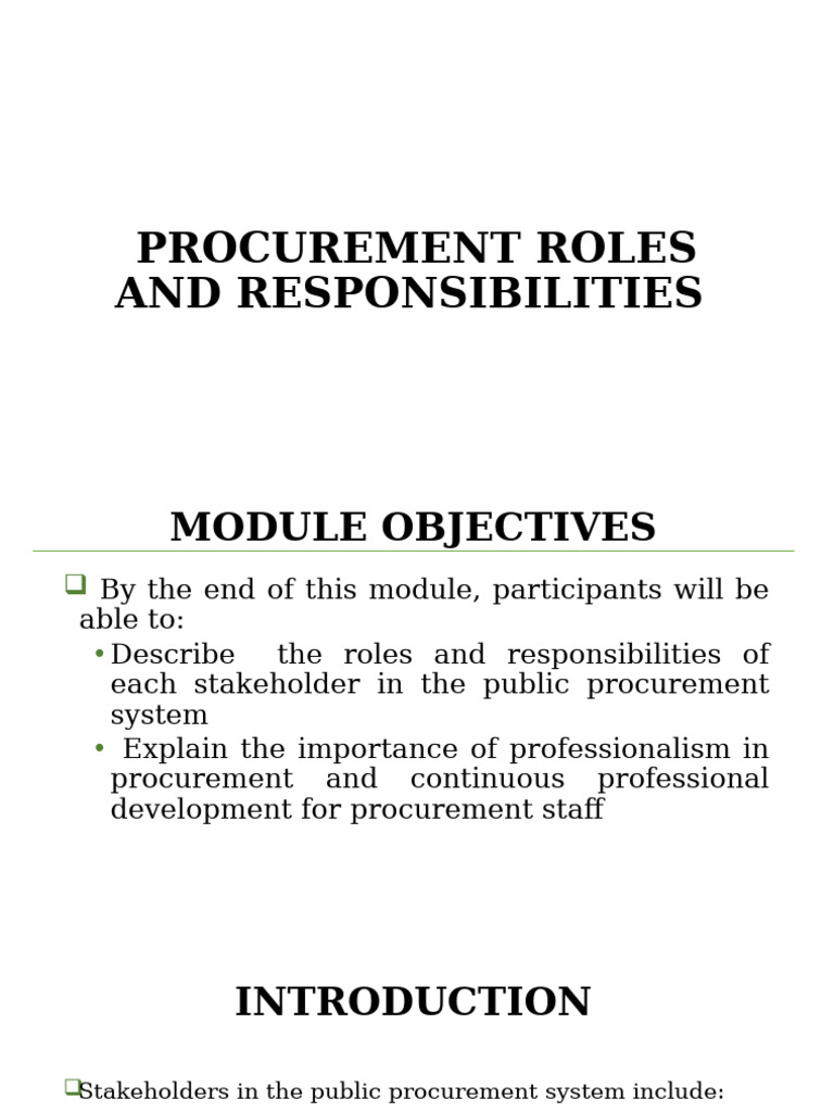 Roles in Ghana's Public Procurement | PDF | Committee | Governance