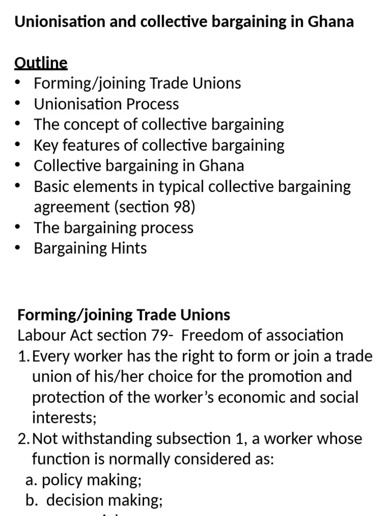 Unionisation and Collective Bargaining in Ghana | PDF | Collective ...