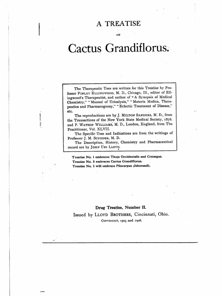 Cactus - LLoyds - A-Treatise-on - Grandiflorus - 1908 | PDF | Heart ...