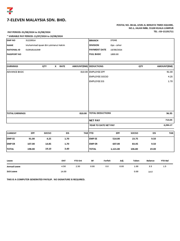 My Payslip - A4 | PDF | Taxes | Government Finances