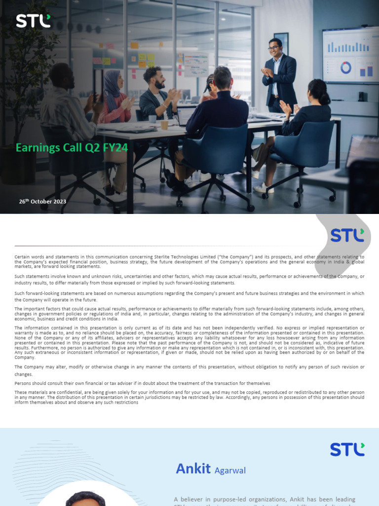 Earnings Presentation Q2 FY24-26Oct2023 VF | PDF | Fiber To The X ...