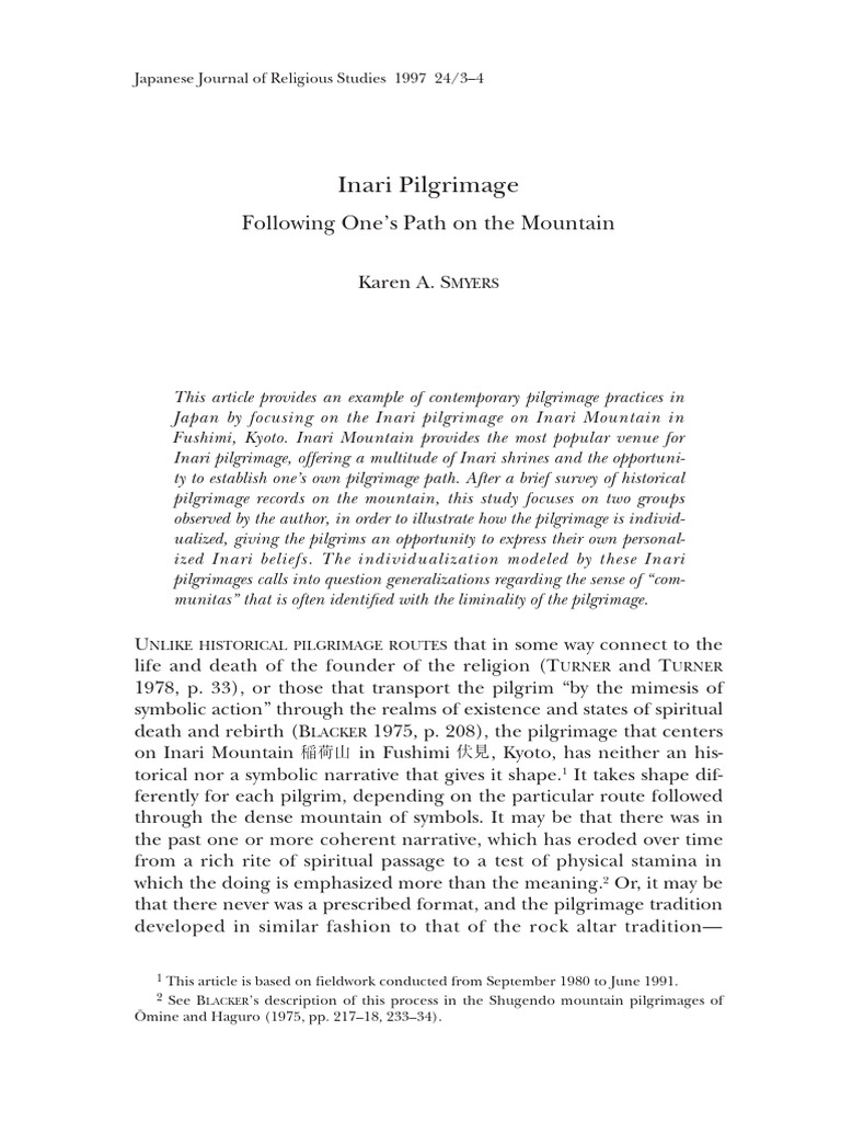 inari pilgrimage | PDF | Pilgrimage | Shinto
