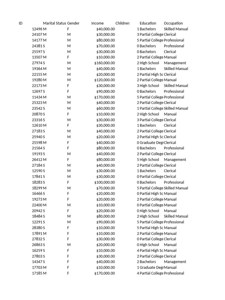 Excel Project Dataset | PDF