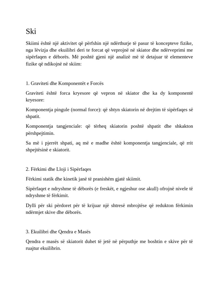 Fizika Dhe Sportet Dimerore | PDF